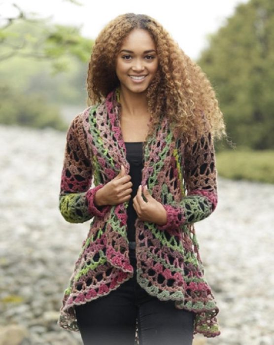 Circle Worked Crochet Jacket Free Pattern - 04 Image's
