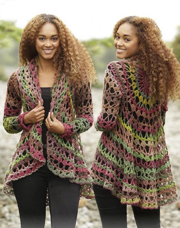 Circle Worked Crochet Jacket Free Pattern - 04 Image's